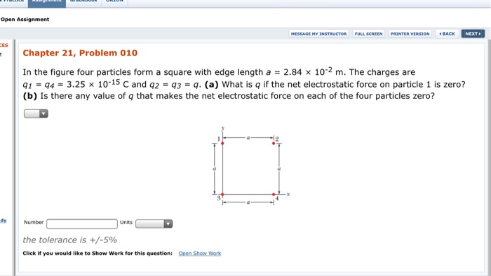 Solved In the figure four particles form a square with edge | Chegg.com