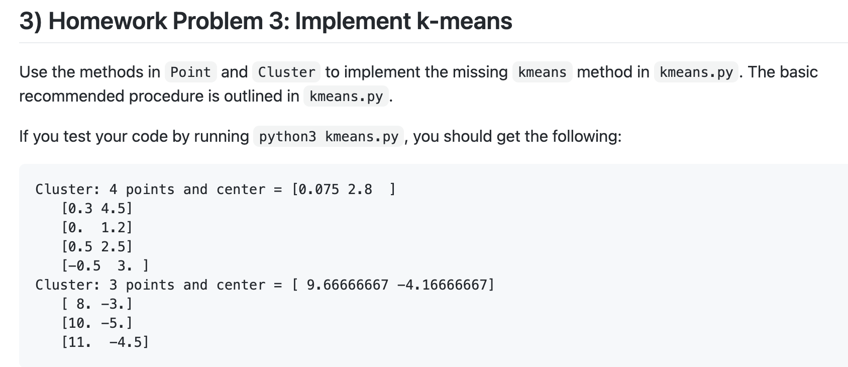 Solved 3) Homework Problem 3: Implement k-means Use the | Chegg.com