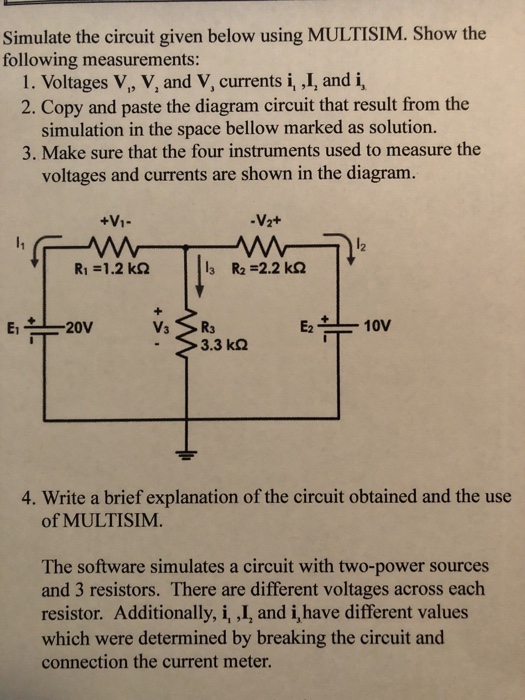 Solved Simulate the circuit given below using MULTISIM. Show | Chegg.com