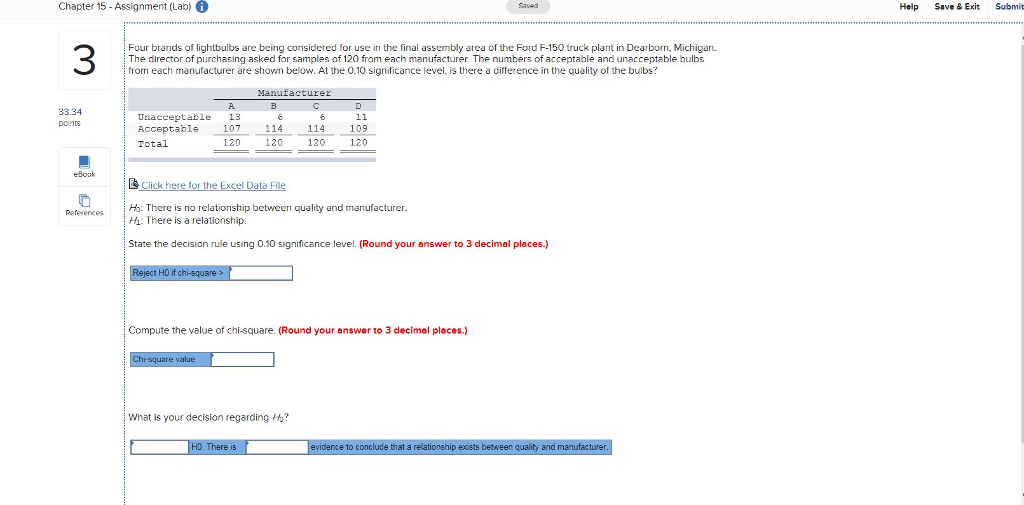 Solved Chapter 15 Assignment Lab Help Save And Exit Submit 1212