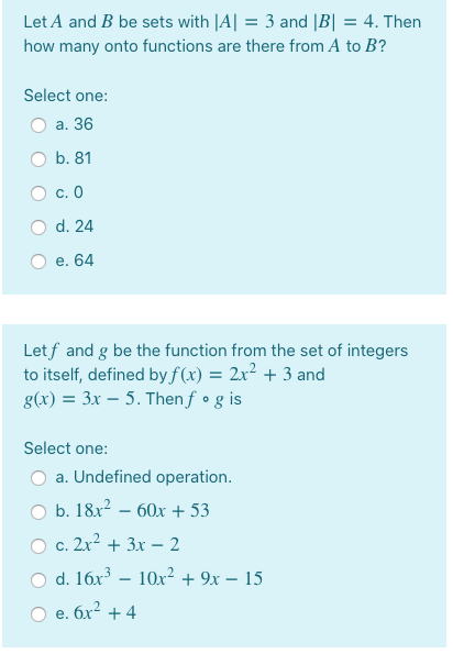 Solved Let A and B be sets with |A| = 3 and |B| = 4. Then | Chegg.com
