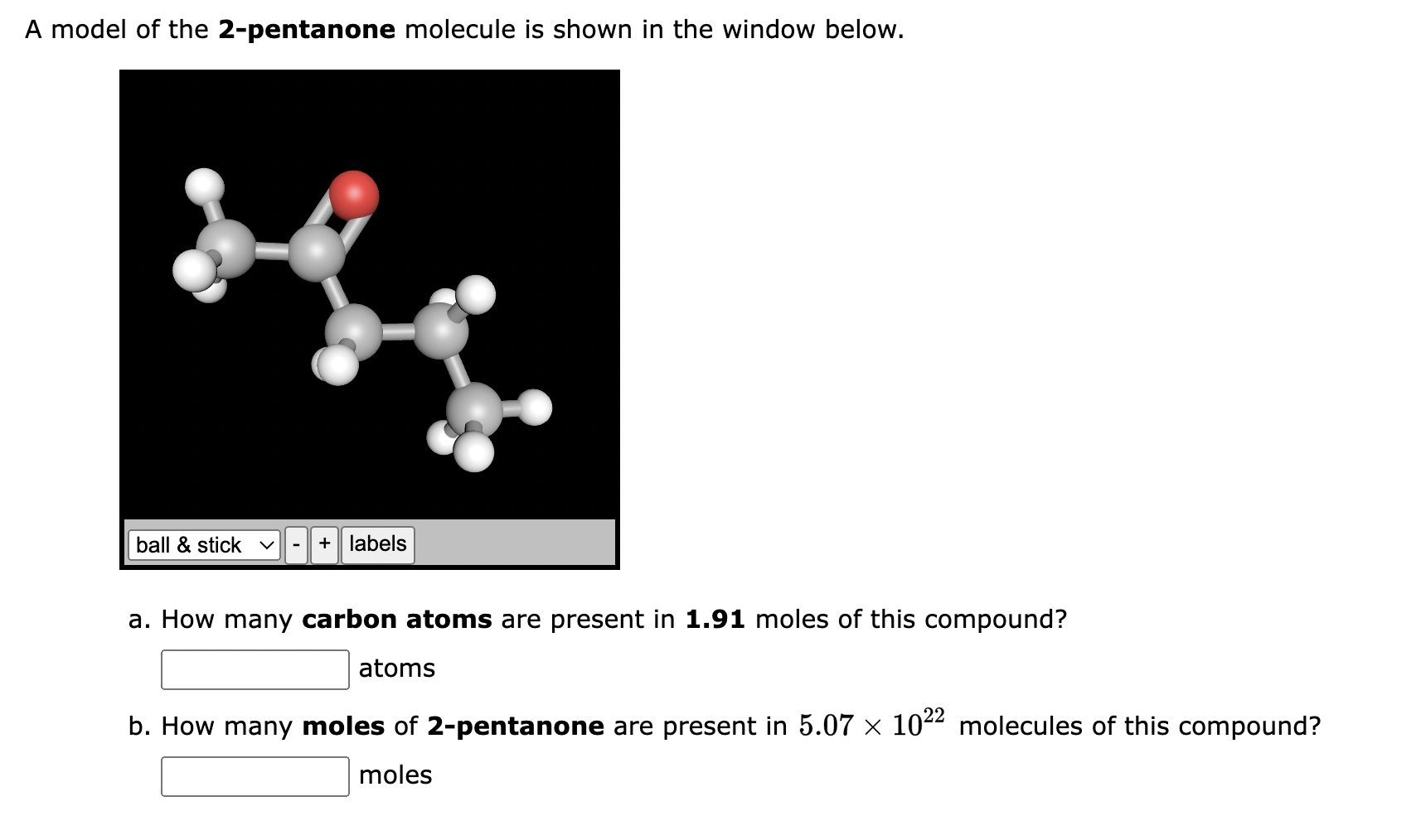Solved A model of the 1-pentanol molecule is shown in the | Chegg.com