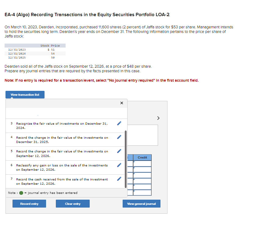 Solved EA-4 (Algo) Recording Transactions in the Equity | Chegg.com
