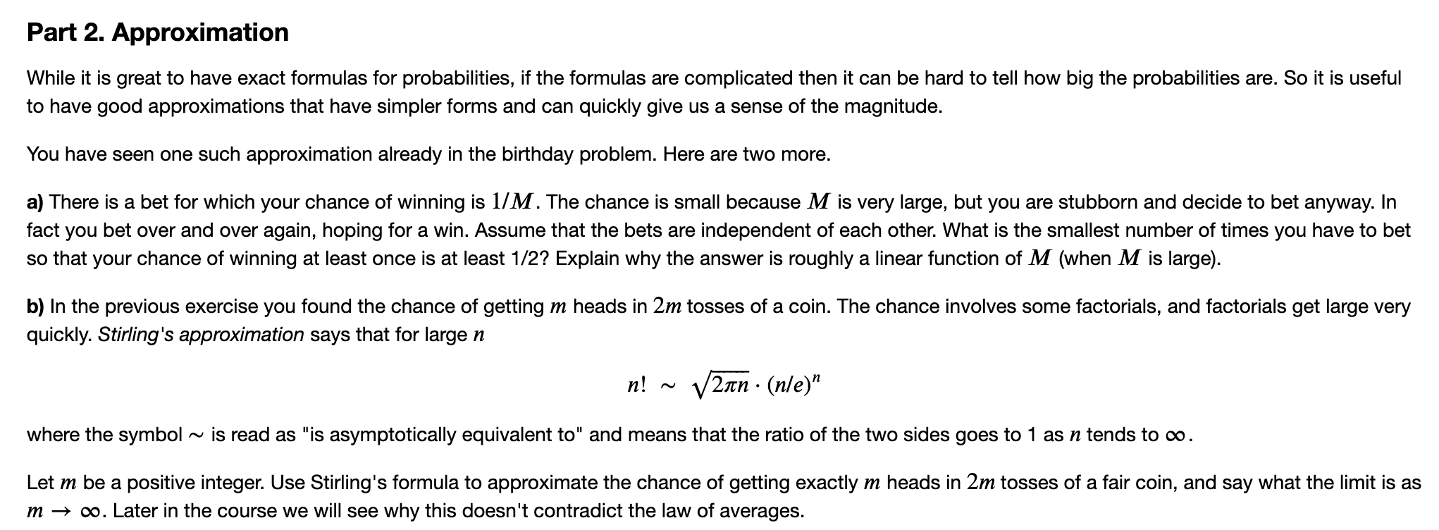 Solved Part 2. Approximation While it is great to have exact | Chegg.com
