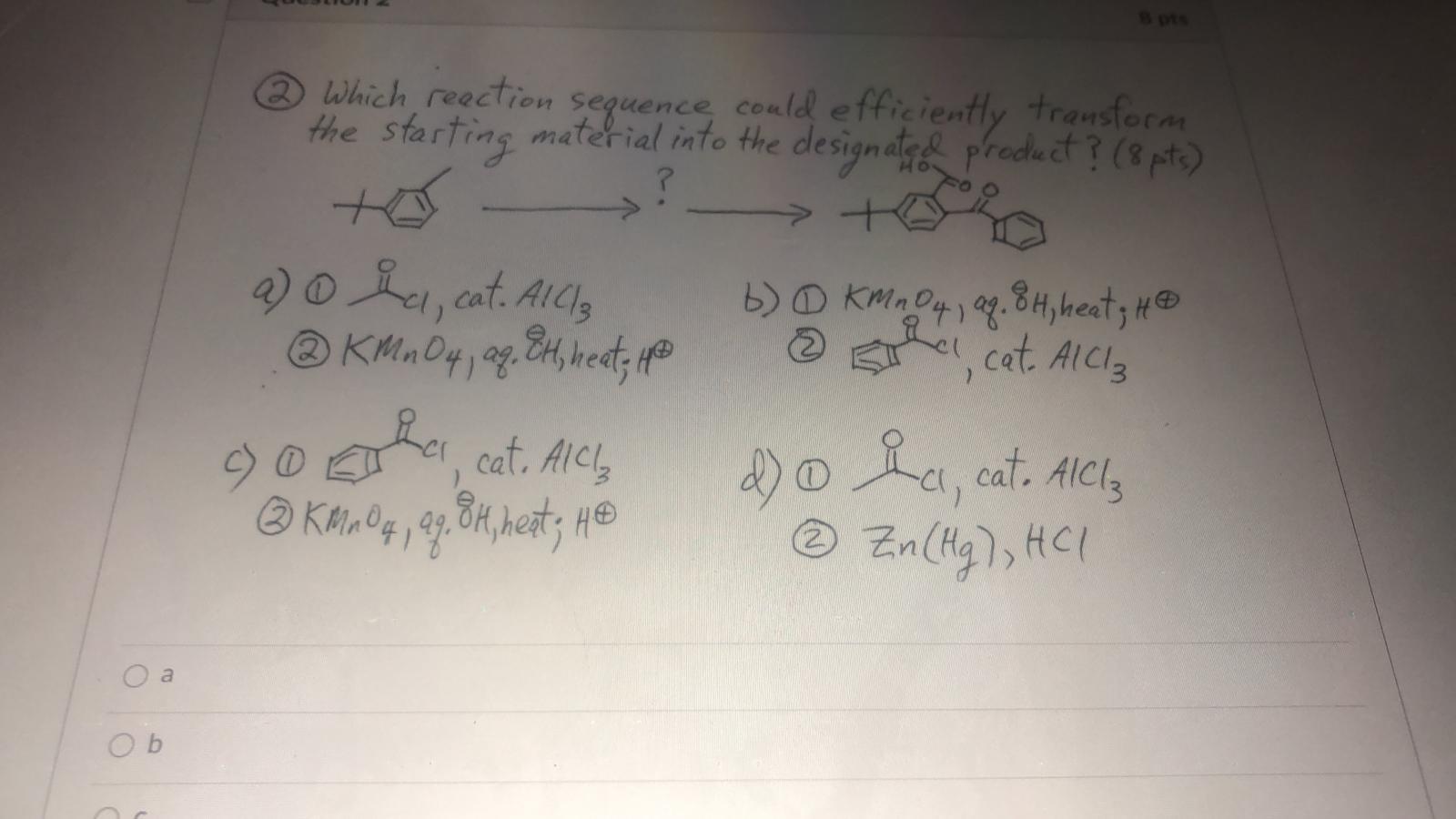 Solved ② Which reaction sequence could efficiently transform | Chegg.com