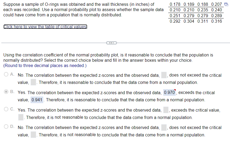 Solved Suppose a sample of O-rings was obtained and the wall | Chegg.com