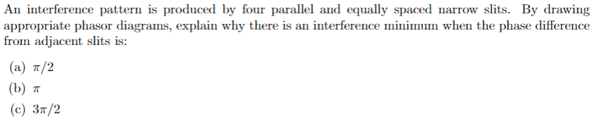 Solved An interference pattern is produced by four parallel | Chegg.com