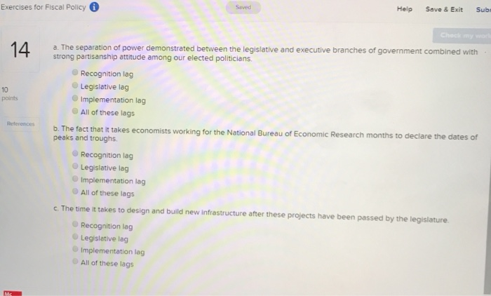 Solved Saved Help Save & Exit Subr Exercises for Fiscal | Chegg.com