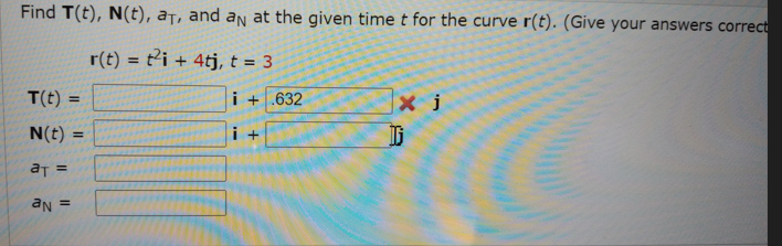 Solved Find T(t), N(t), at, and an at the given time t for | Chegg.com