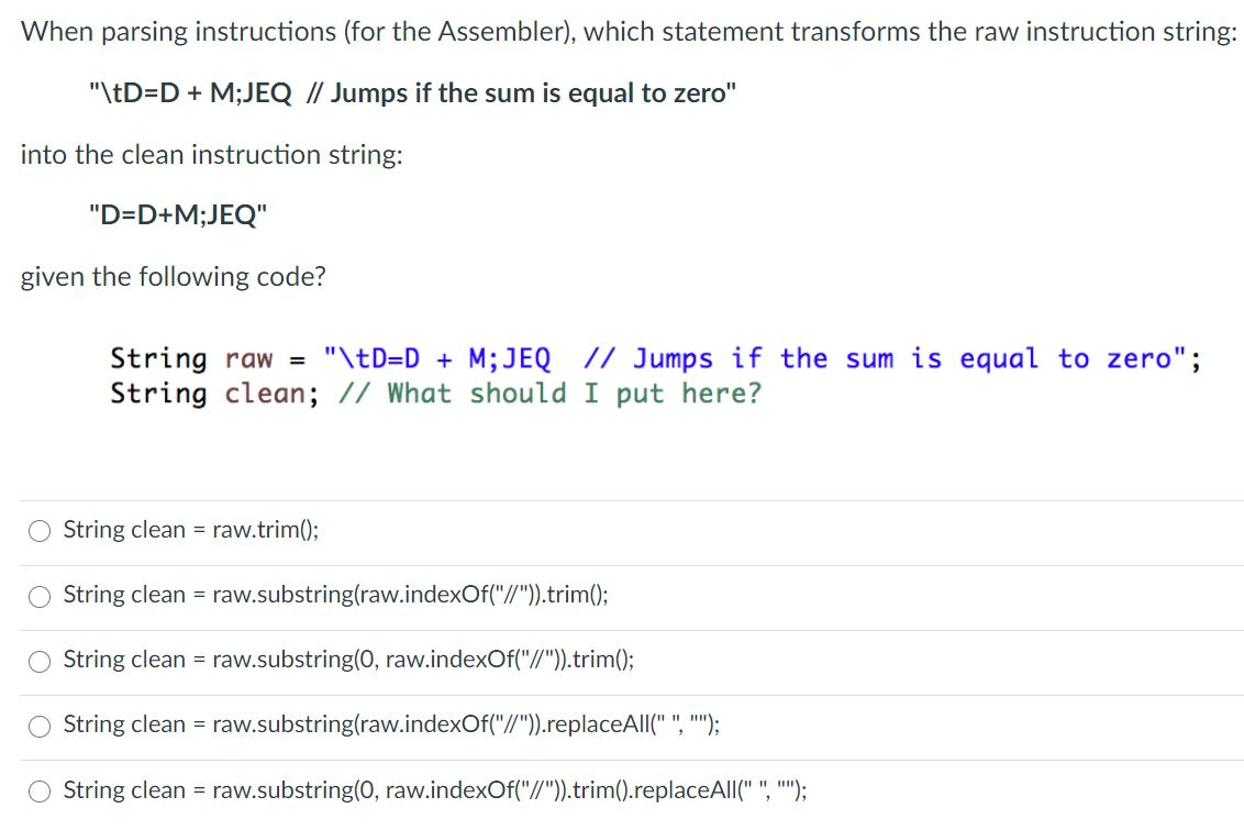 Solved When parsing instructions (for the Assembler), which | Chegg.com