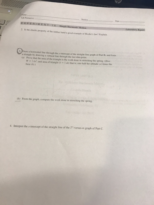 Solved TIEXPERIMENT 16 Simple Harmonic Motion Laboratory | Chegg.com