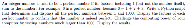 Solved An integer number is said to be a perfect number if | Chegg.com