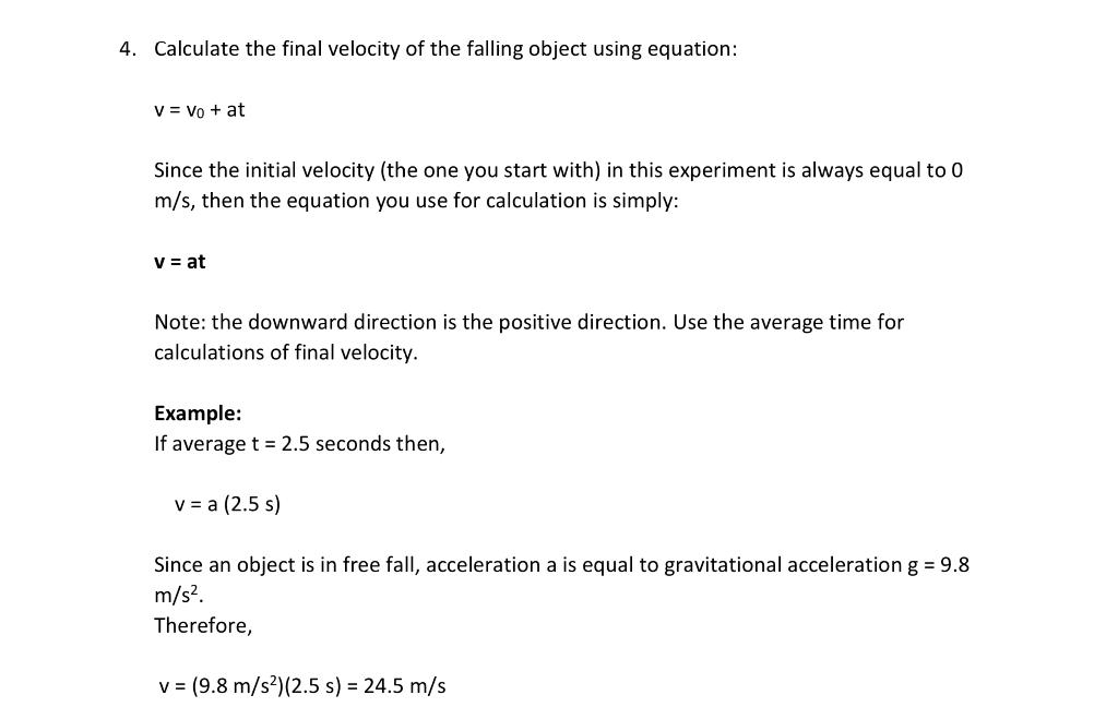 Solved In this experiment you will drop an object from | Chegg.com