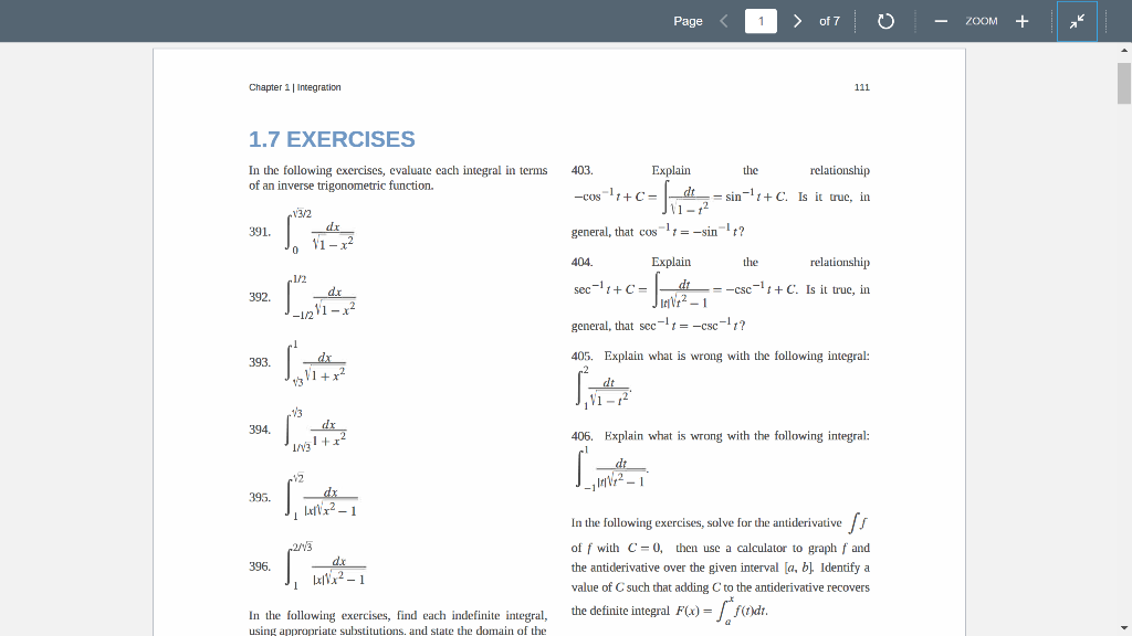 Solved In the following exercises, evaluate each integral in | Chegg.com