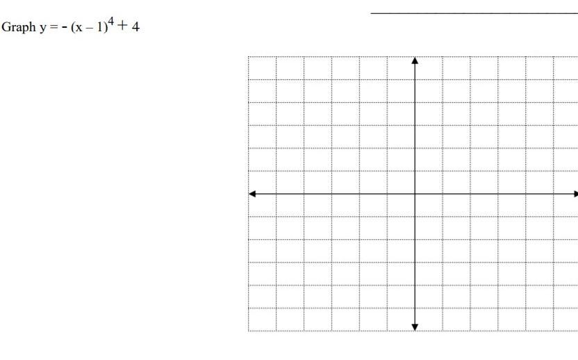 Solved Graph y=-(x - 1)4+4 | Chegg.com