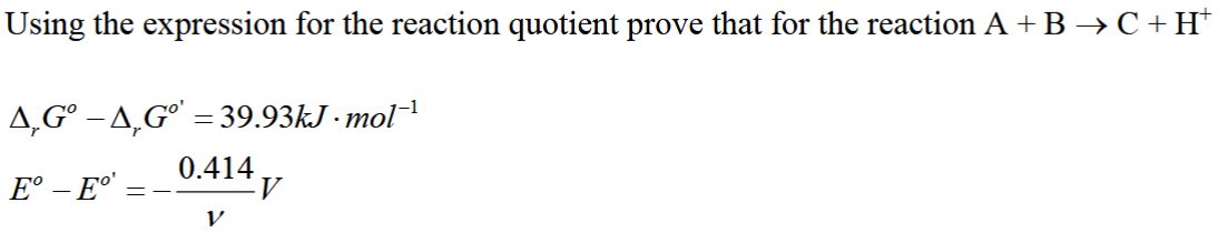 Solved Using the expression for the reaction quotient prove | Chegg.com