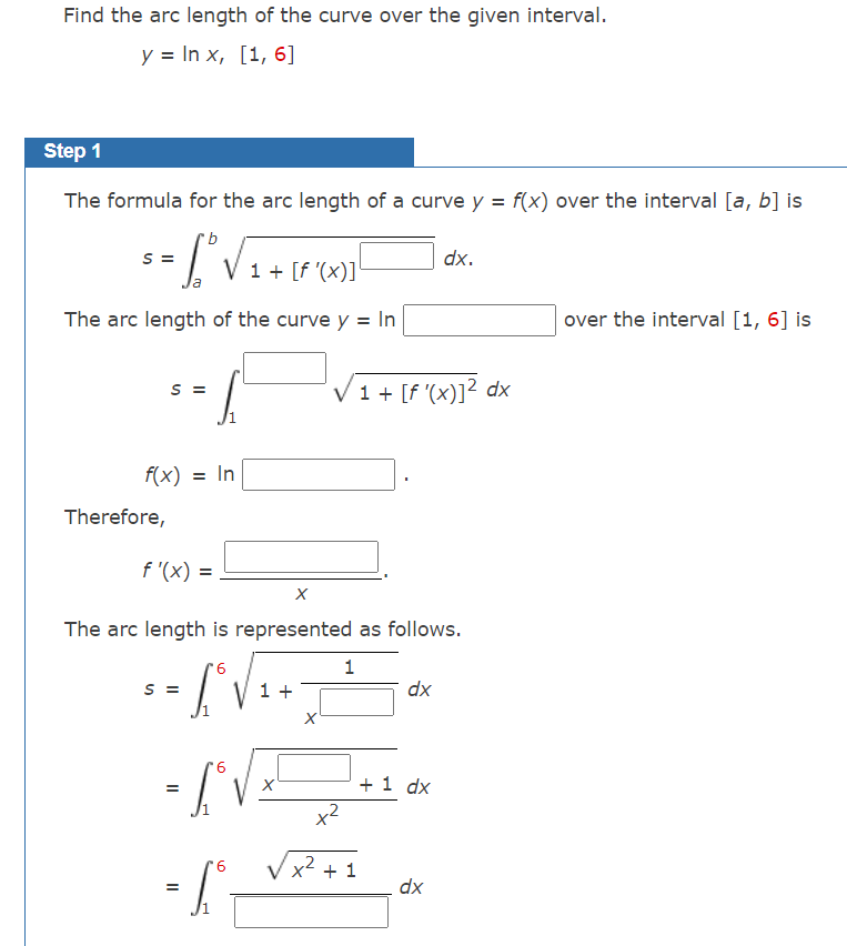 Solved Find the arc length of the curve over the given | Chegg.com