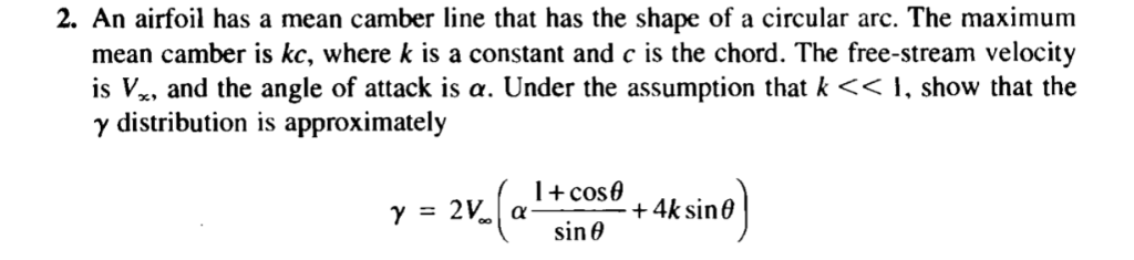 Solved 2. An airfoil has a mean camber line that has the | Chegg.com