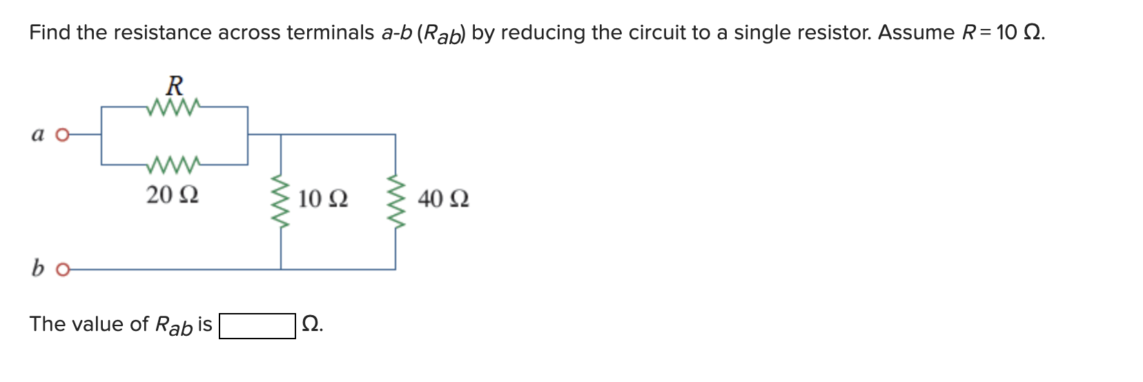 Solved by an EXPERT Find the resistance across terminals a-b(Rab) by | Chegg.com