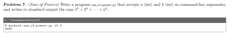Solved Problem 7. (Sum of Powers) Write a program e | Chegg.com