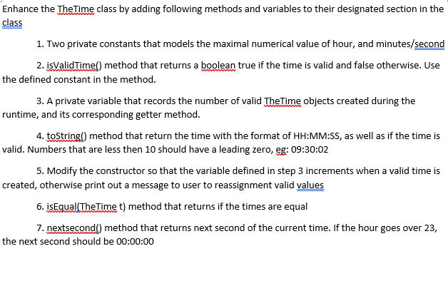 Solved Java public class TheTime { private int | Chegg.com