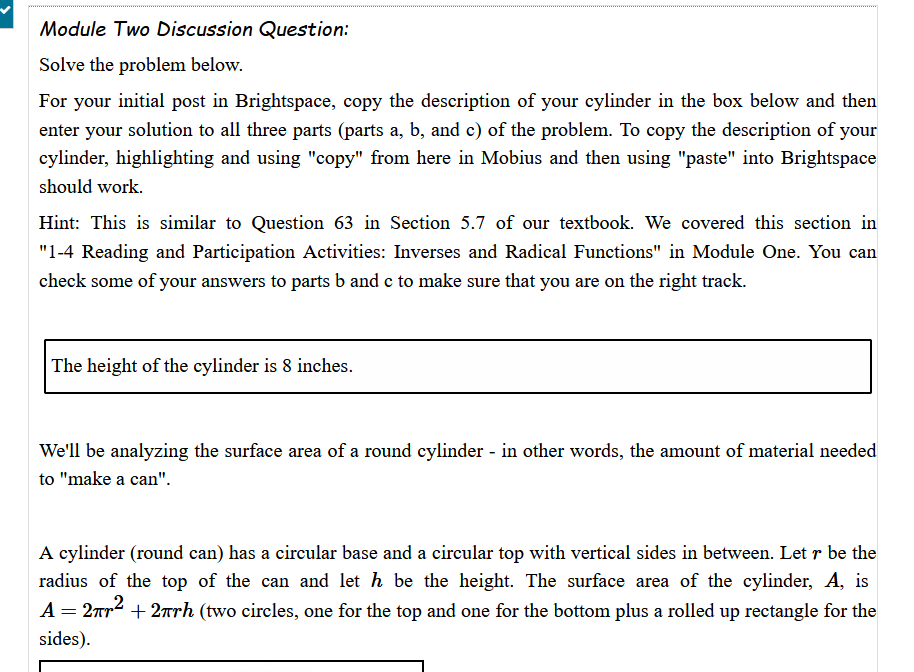 Solved Module Two Discussion Question: Solve the problem | Chegg.com