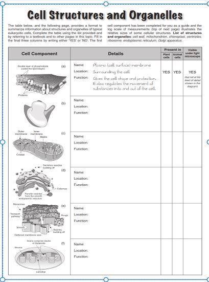 Cell Structures and Organelles | Chegg.com