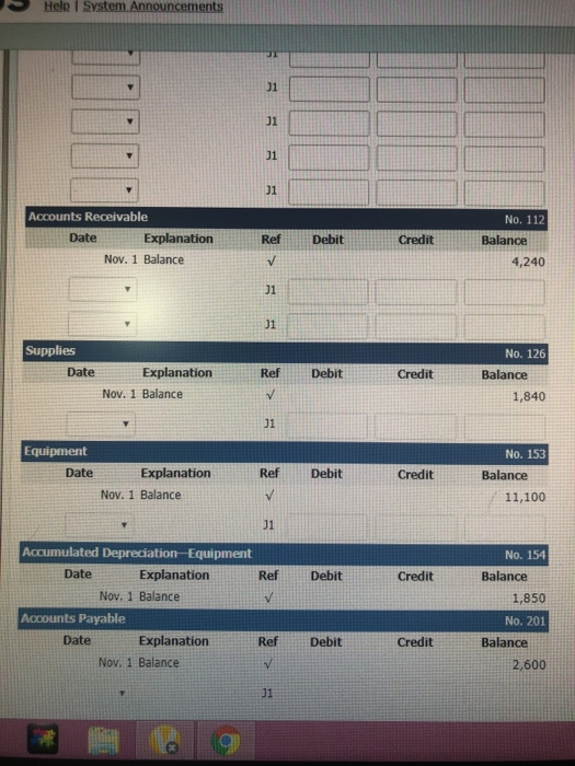 Solved Problem 3-5A (Part Level Submission) On November 1, | Chegg.com
