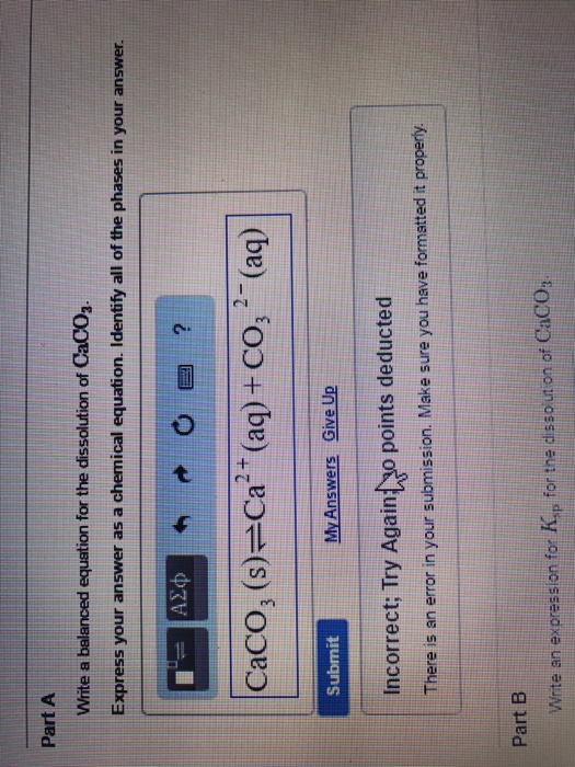 Solved Write a balanced equation for the dissolution of | Chegg.com