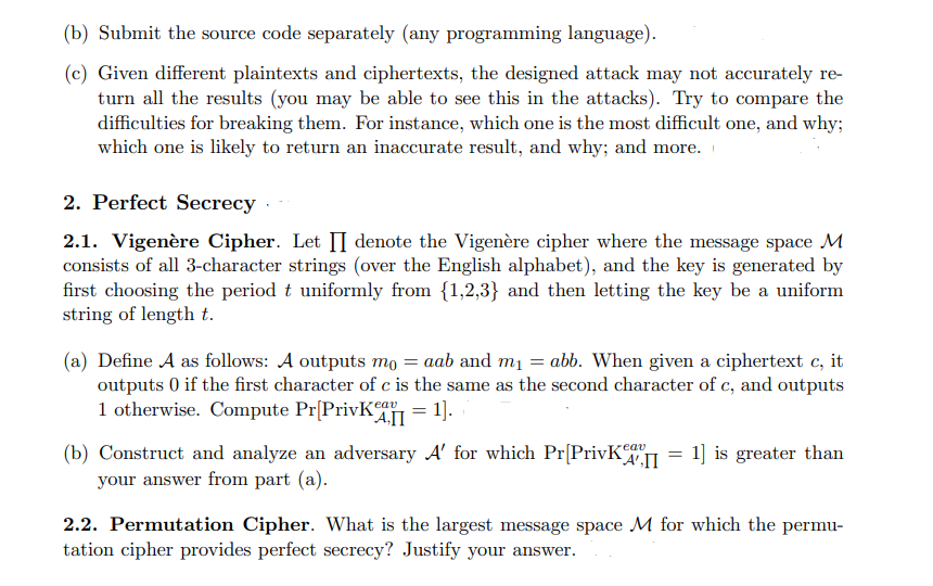 1. Historical Ciphers Implementing an attack on | Chegg.com