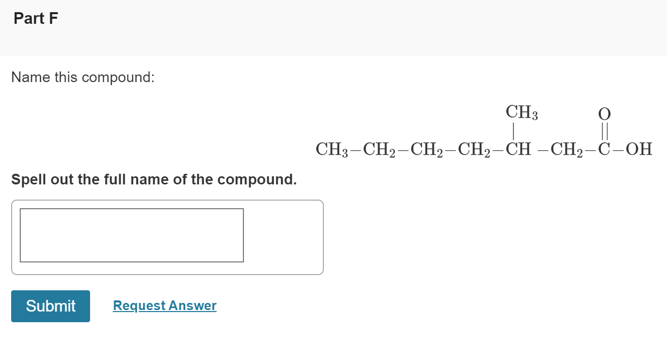 Solved Name this compound: Spell out the full name of the | Chegg.com