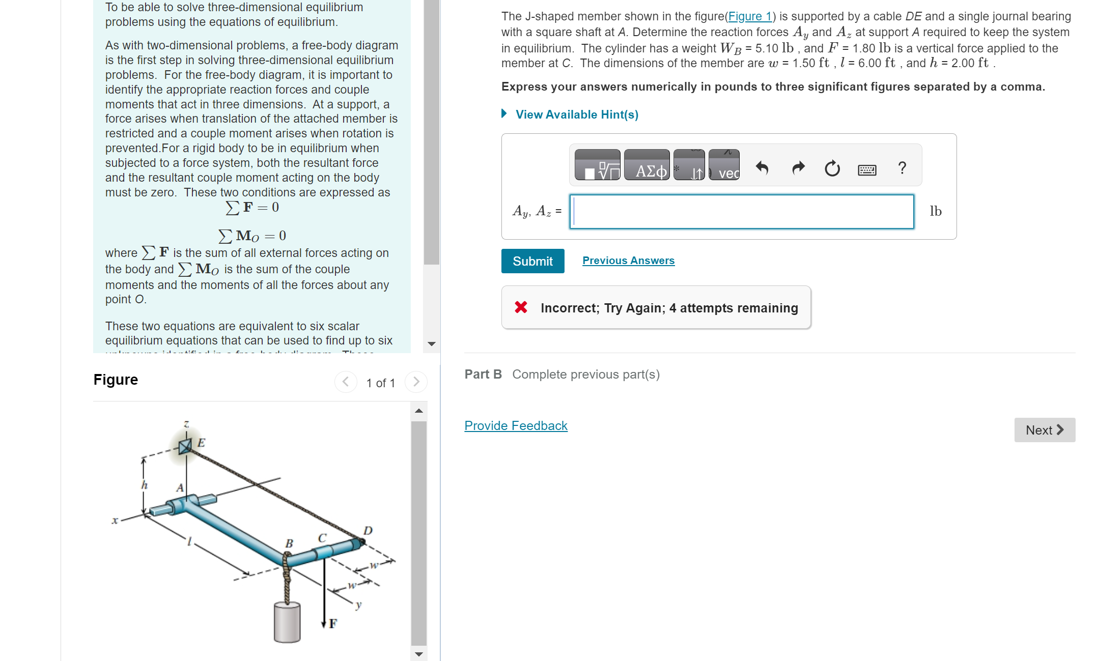 Solved The J-shaped member shown in the figure(igigure 1) | Chegg.com