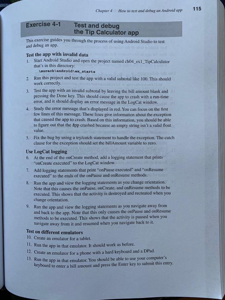 - Complete Exercise 4-1 at the end of chapter 4 – | Chegg.com