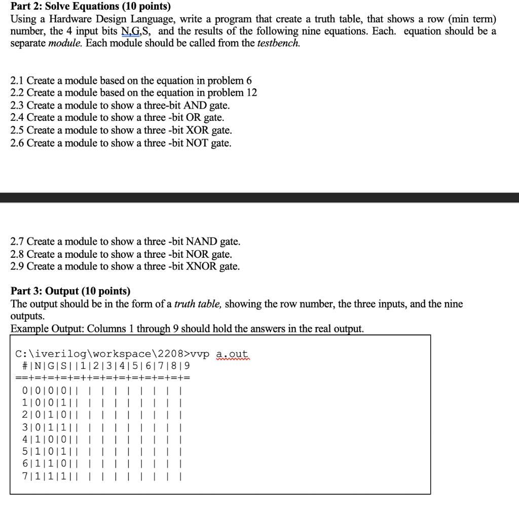 Part 2: Solve Equations (10 points) Using a Hardware | Chegg.com