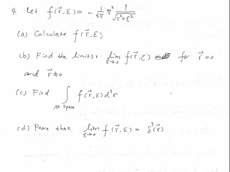 Solved Let f(vec(r),ε)=-14πgrad21r2+ε22(a) ﻿Calculate | Chegg.com