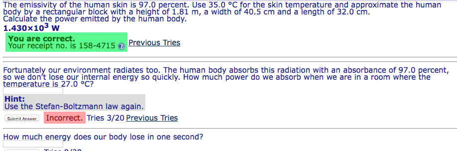 Solved The emissivity of the human skin is 97.0 percent. Use | Chegg.com