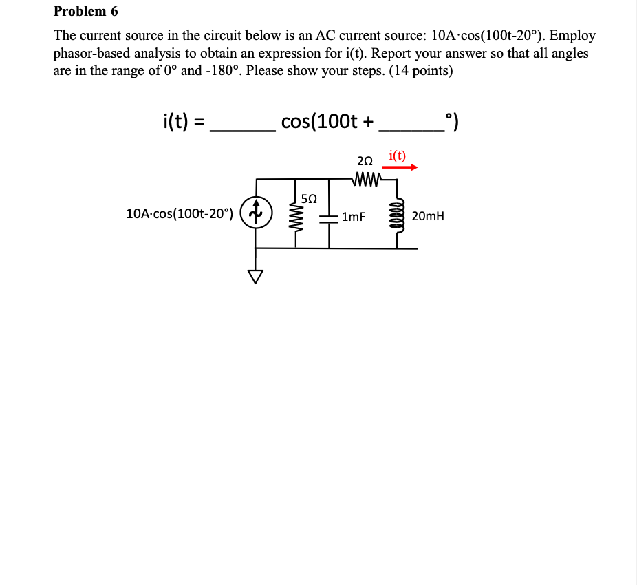 Solved The current source in the circuit below is an AC | Chegg.com