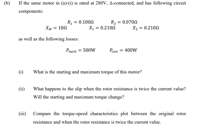 Solved (a) Three phase induction motors run at constant | Chegg.com