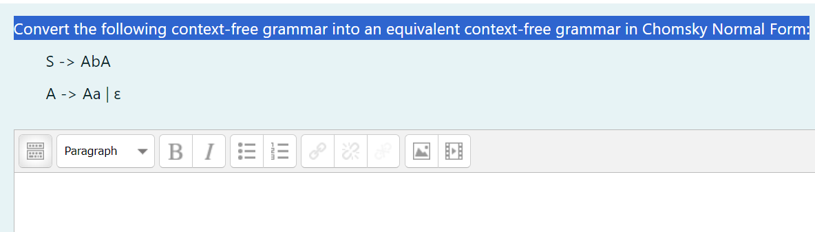 Solved Convert the following context-free grammar into an | Chegg.com Solved Convert the following context-free grammar into an | Chegg.com