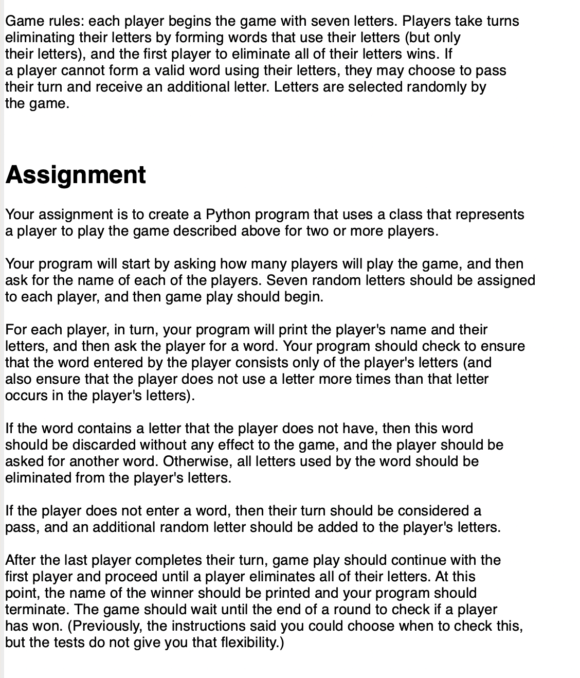 Solved Game rules: each player begins the game with seven | Chegg.com