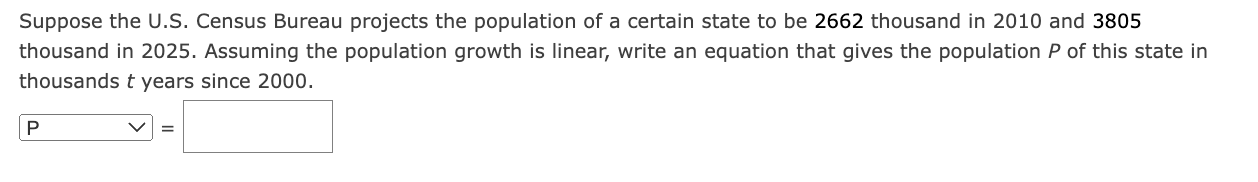 Solved Suppose the U.S. Census Bureau projects the | Chegg.com