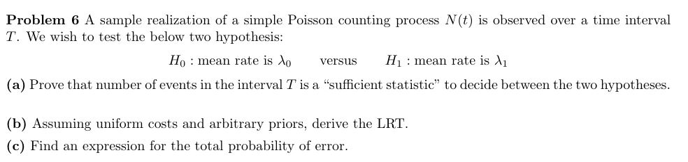 Solved Problem 6 ﻿A sample realization of a simple Poisson | Chegg.com