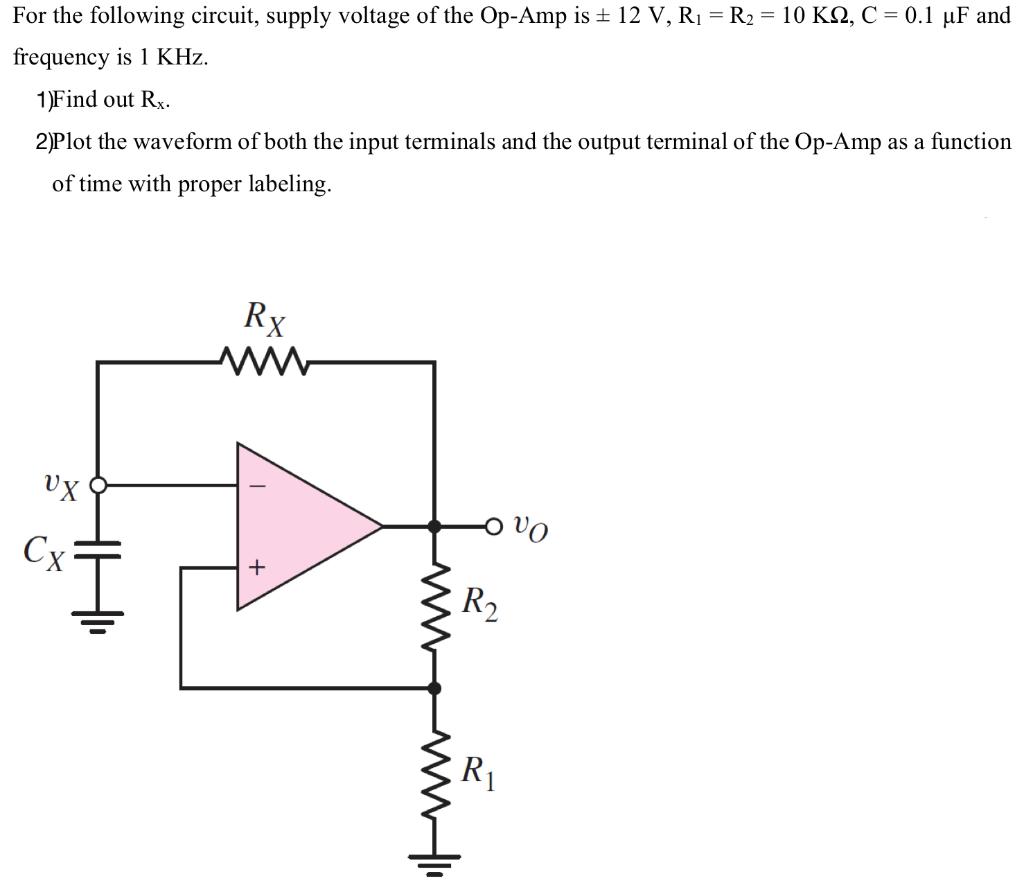 Solved For the following circuit, supply voltage of the | Chegg.com