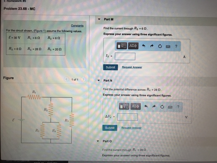 Solved Problem 23.68 - MC Part M Find the current through | Chegg.com