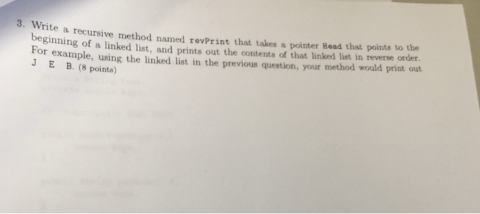 Solved e a recursive method named revPrint that takes a | Chegg.com