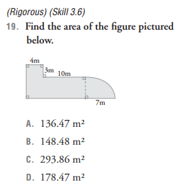 Solved (Rigorous) (Skill 3.6) 19. Find the area of the | Chegg.com