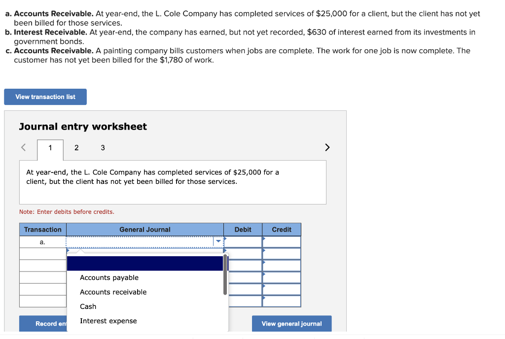 Solved Drop down options are accounts payable, accounts | Chegg.com