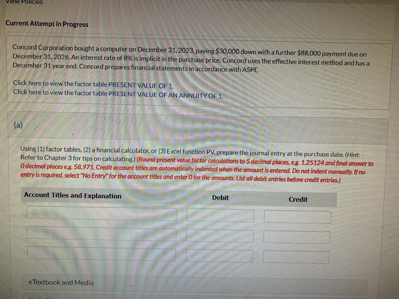 Solved Concord Corporation bought a computer on December | Chegg.com
