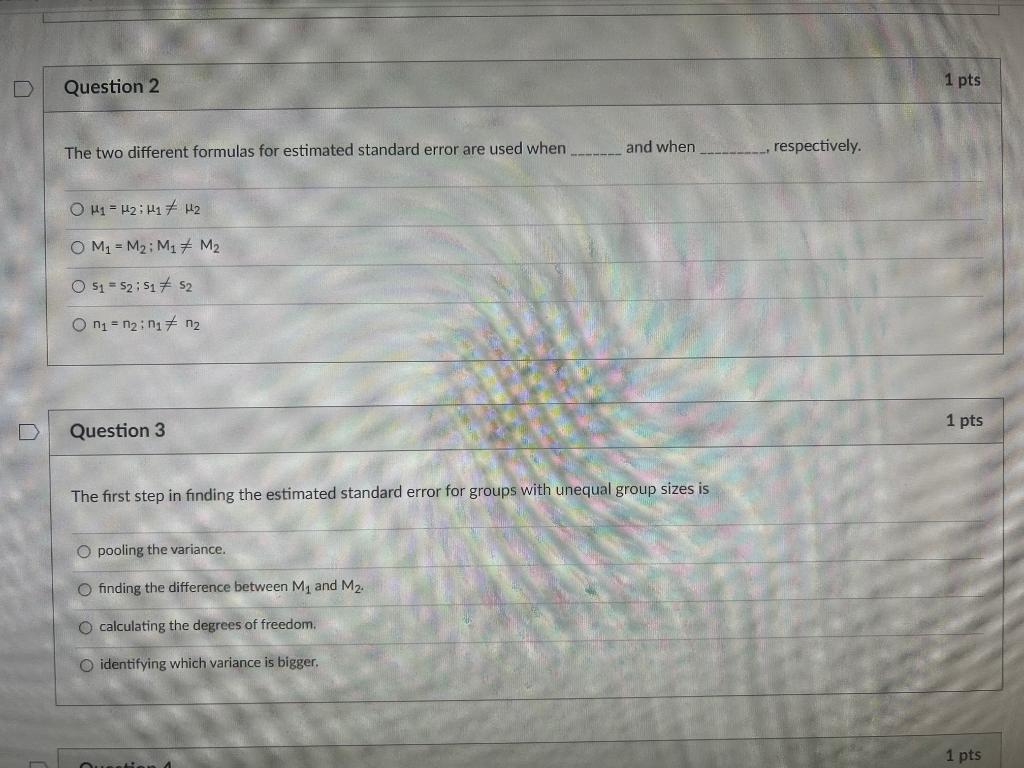 Solved The two different formulas for estimated standard | Chegg.com