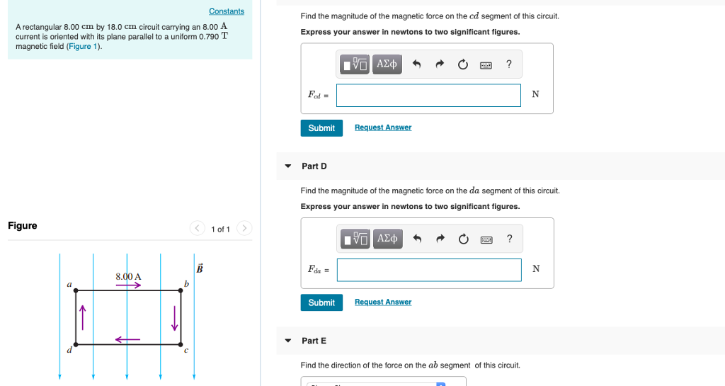 Solved Constants Part A A rectangular 8.00 cm by 18.0 cm | Chegg.com